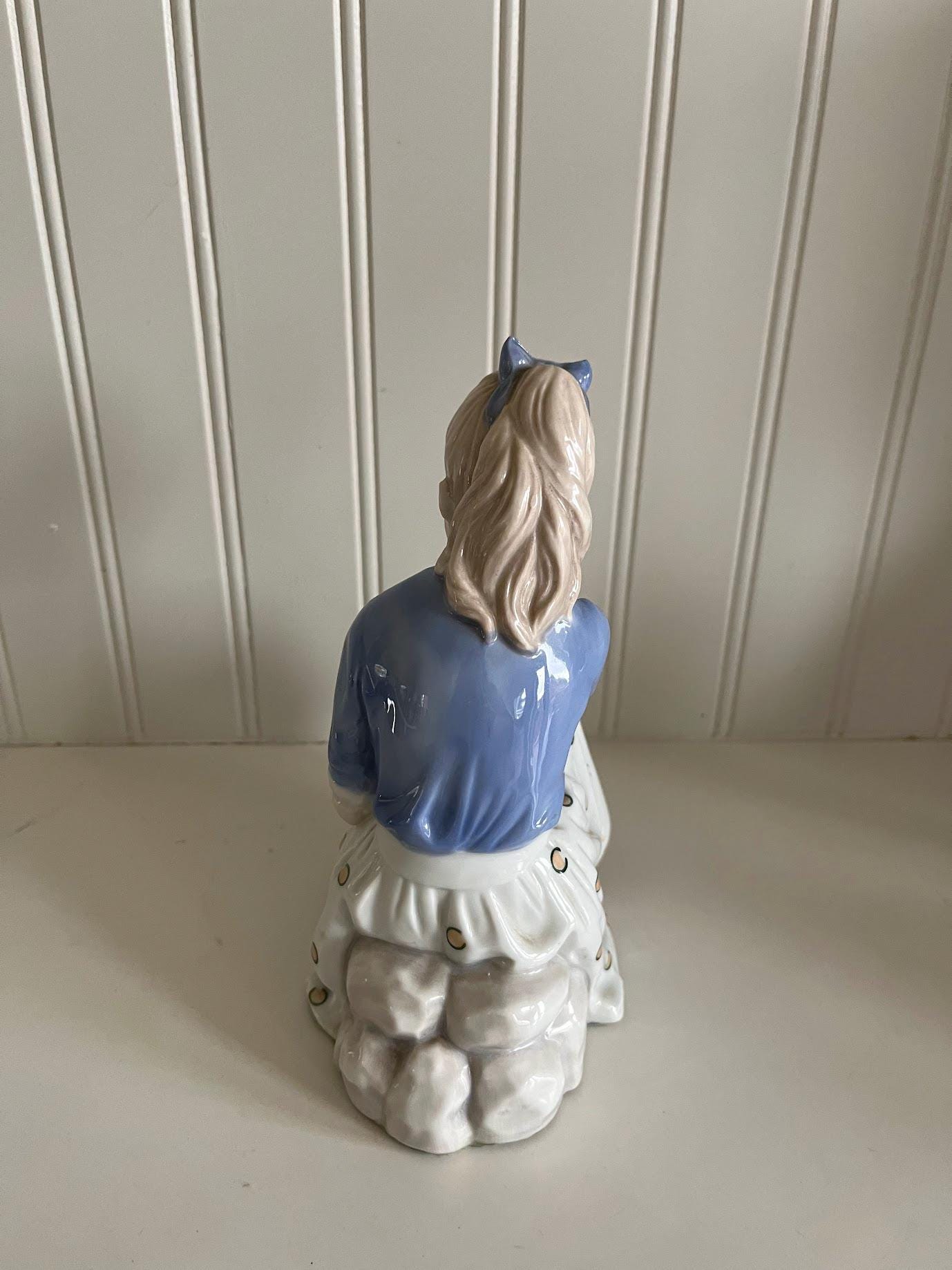 Andrea Sadek-thinking Pensive Sitting Girl Porcelain Figurine Statue ...