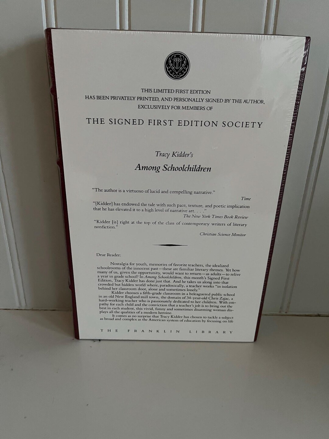 Franklin Mint Leather Bound Book-among Schoolchildren-tracy Kidder ...