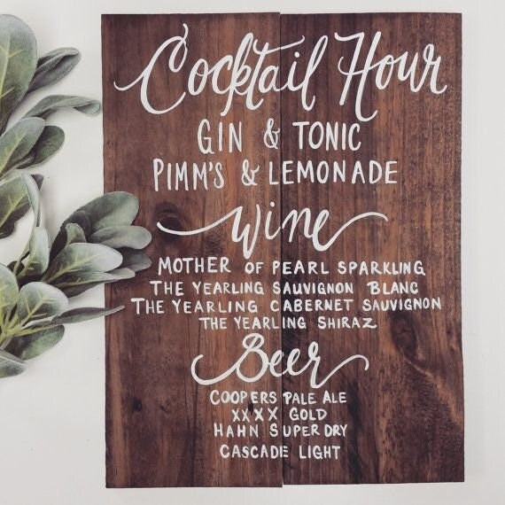 Custom Bar Menu Sign Cocktail Sign Bar Sign Wedding - Etsy