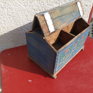 Antique Hungarian Wooden Folk Shoe Chest, Wooden Rural Countrystyle ...