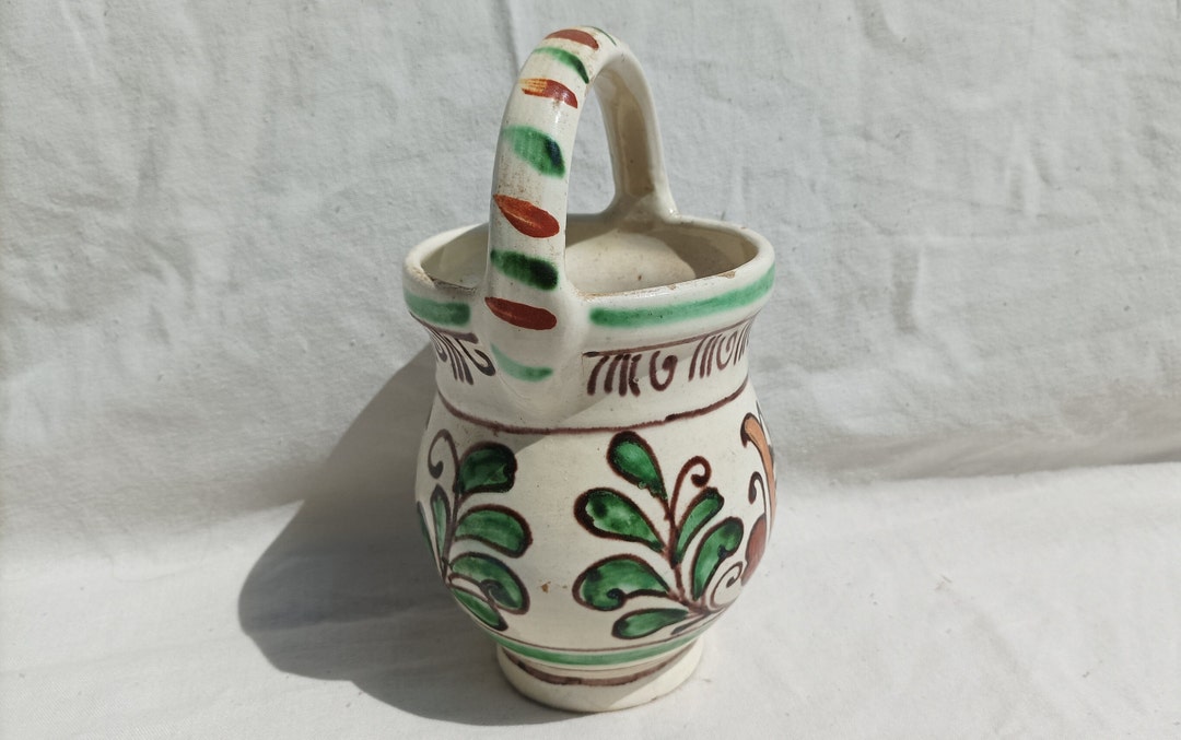 Vintage Folk Korond Upper Handle Jug, Traditional Folk Stoneware ...