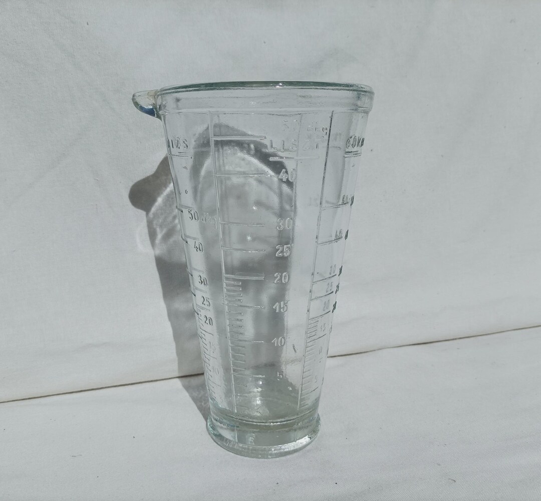 Antique Glass Measuring Cup: Vintage Kitchen Flask, Apothecary Vase - Etsy
