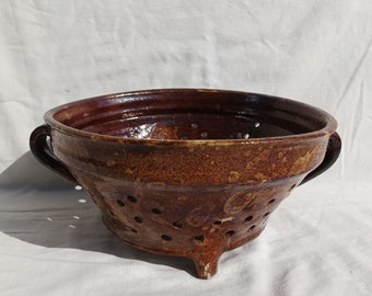 Antique Pottery Strainer Antique Ceramic Colander Ceramic Sieve Country ...