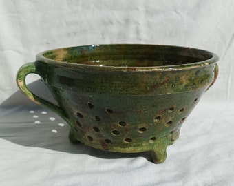 Antique Pottery Strainer Antique Ceramic Colander Ceramic Sieve Country ...