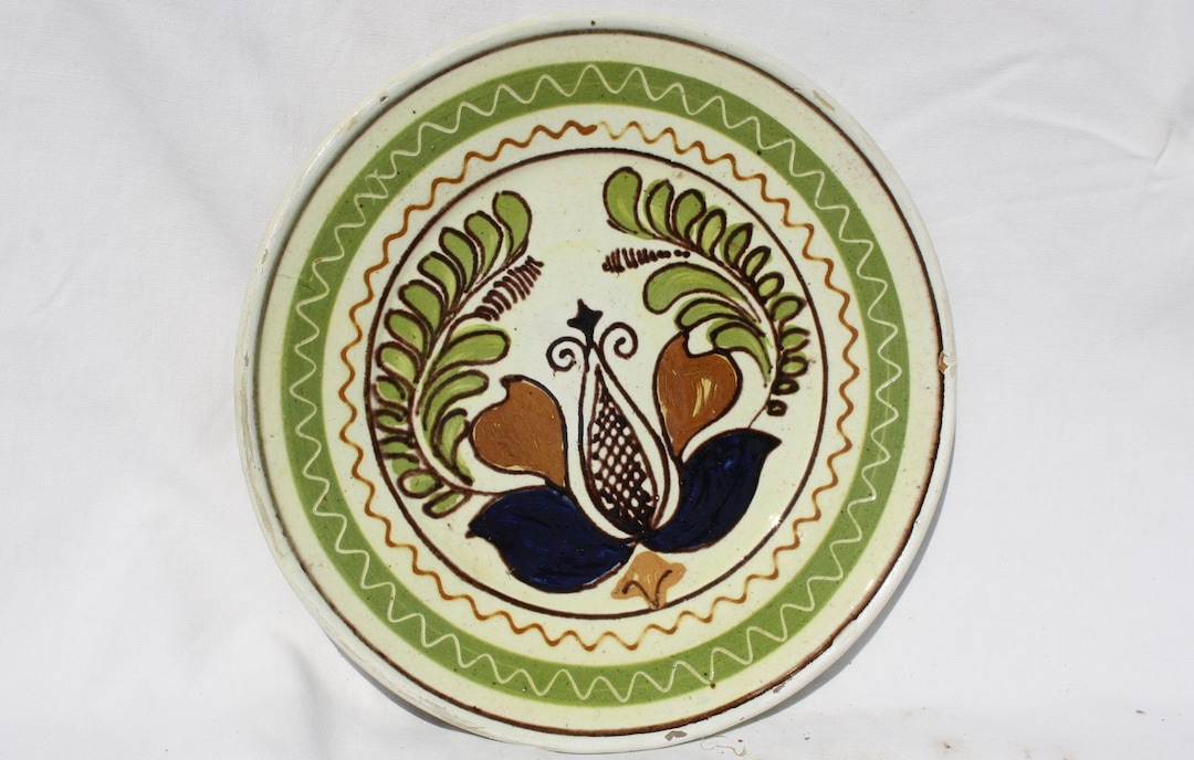 Antique Transylvania Traditional Earthenware Peasant Flower Designed ...