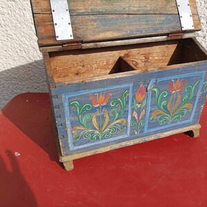 Antique Hungarian Wooden Folk Shoe Chest, Wooden Rural Countrystyle ...