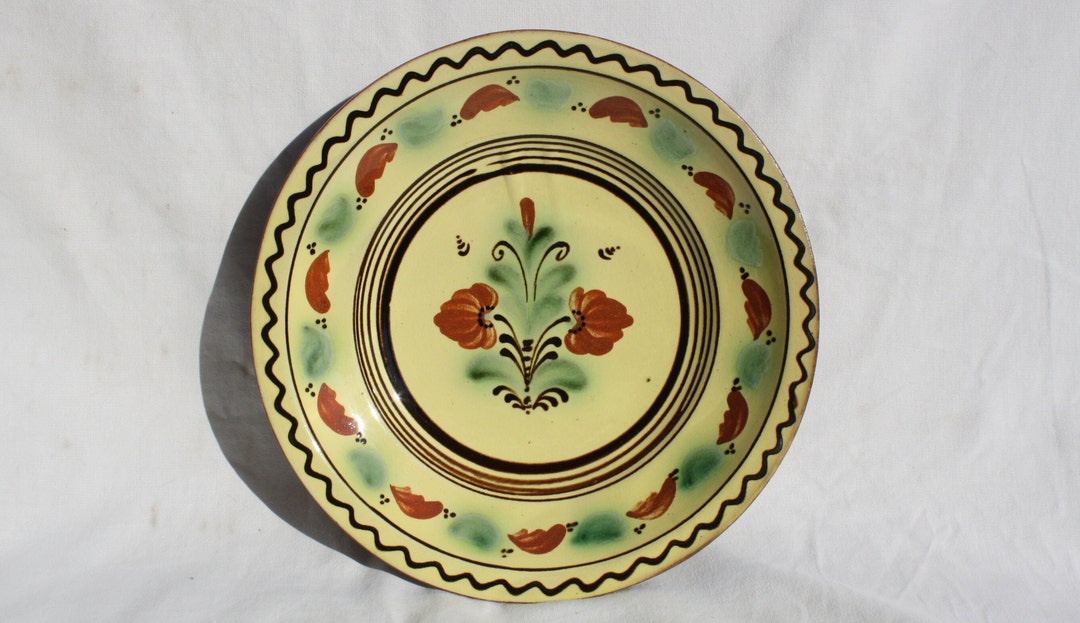 Vintage Hungarian Ceramic Peasant Flower Designed Folk Plate - Etsy