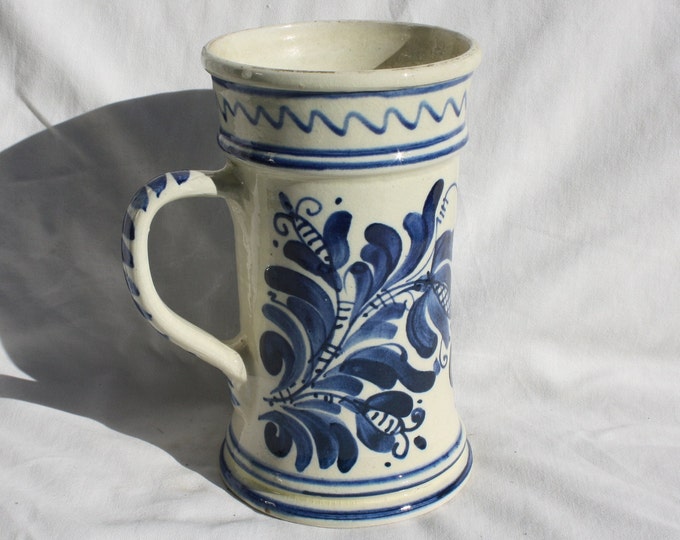 Antique Hungarian White Blue Glazed Folk Korond Vase, Traditional ...
