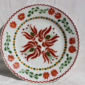 Traditional Vintage Folk Czechoslovakia Ceramic Plate, Czech Pottery ...