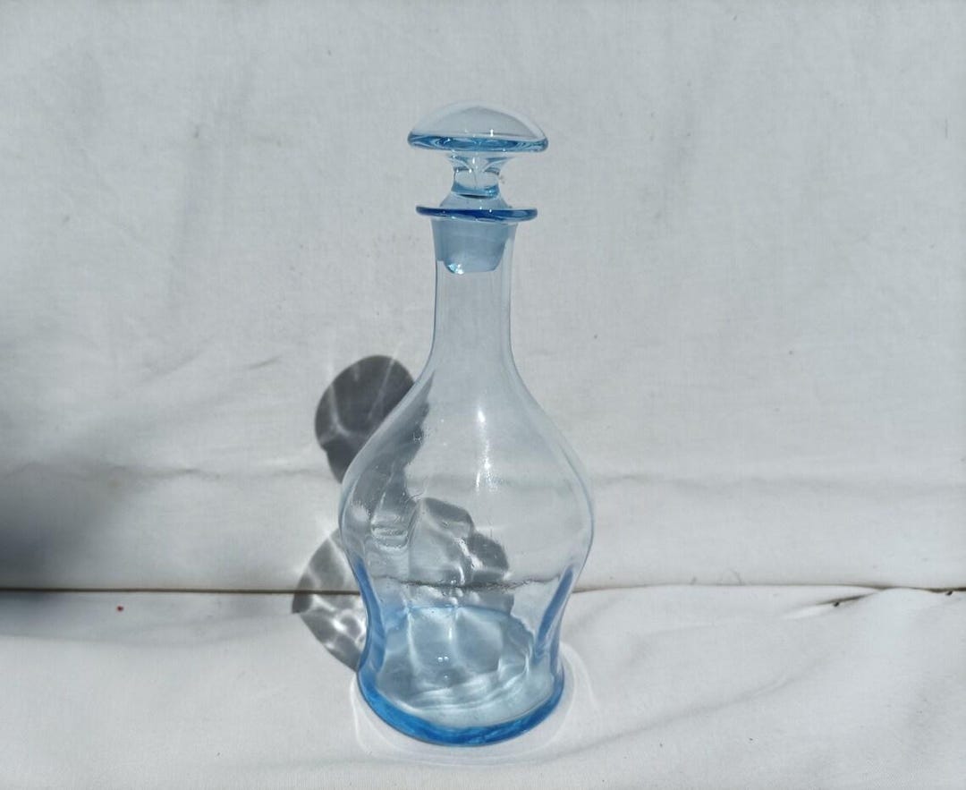 Antique Blue Glass Liqueur Bottle: Lidded Tincture Carafe - Etsy
