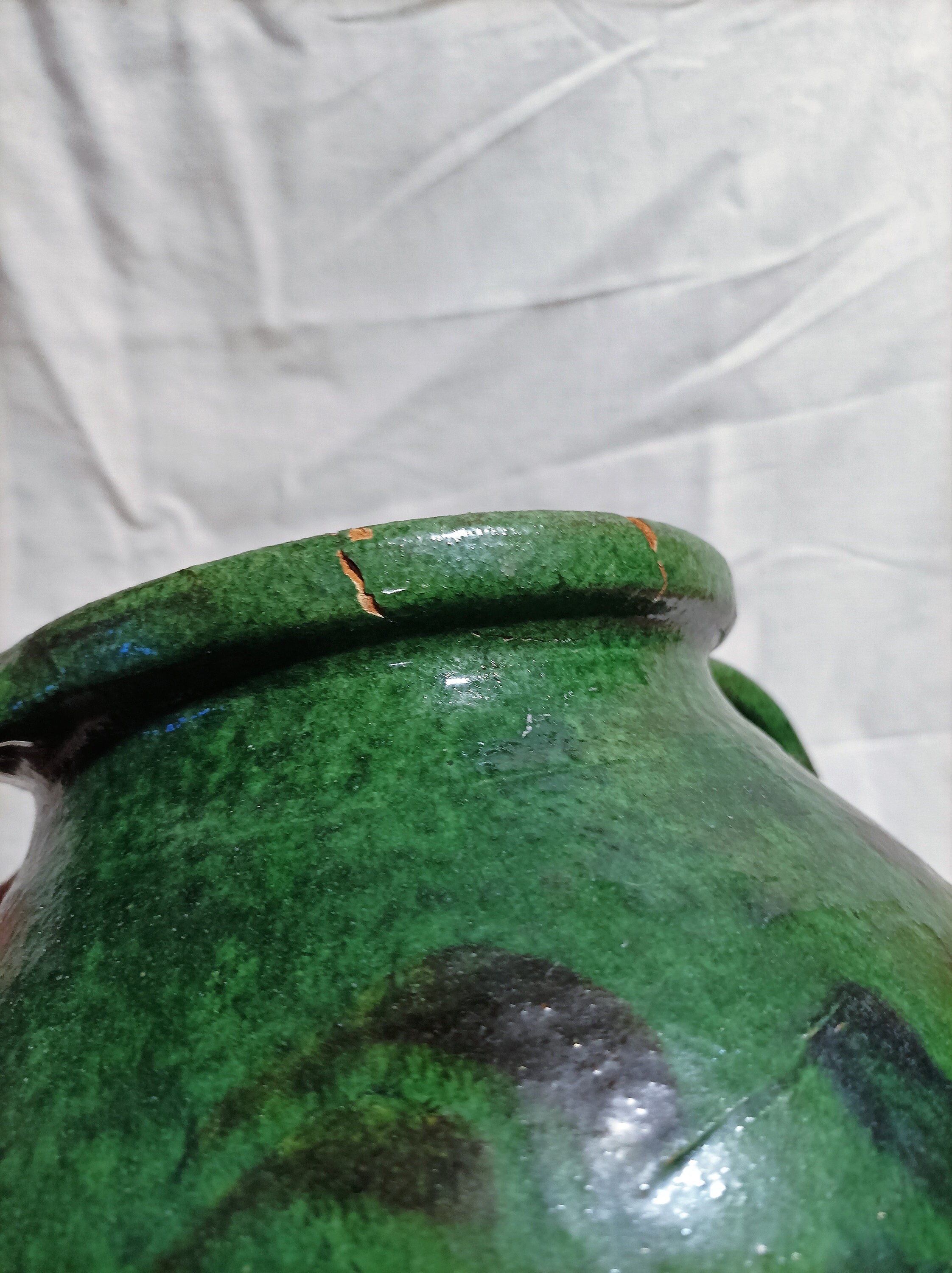 Antique Huge Green Glazed Jug Pot Traditional Folk Stoneware - Etsy