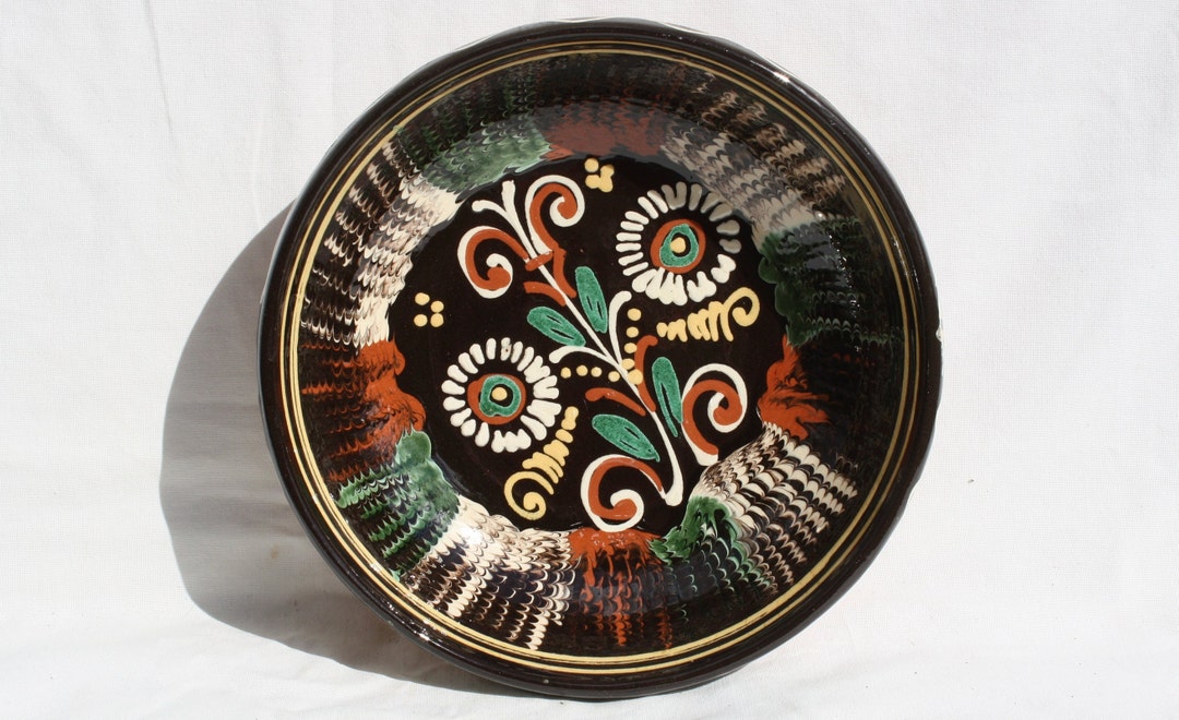 Vintage Hungarian Traditional Folk Plate, Vintage Hand Painted Wall ...