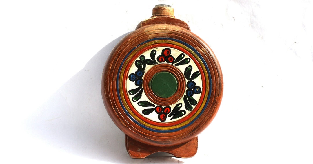 Folk Hungarian Traditional Wood Flask, Wood and Glass Water Bottle - Etsy