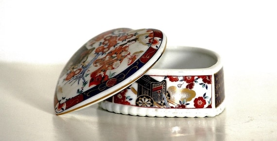 Japanese Bonbonier, Heart Jewelry Box, Noritake Porce… - Gem