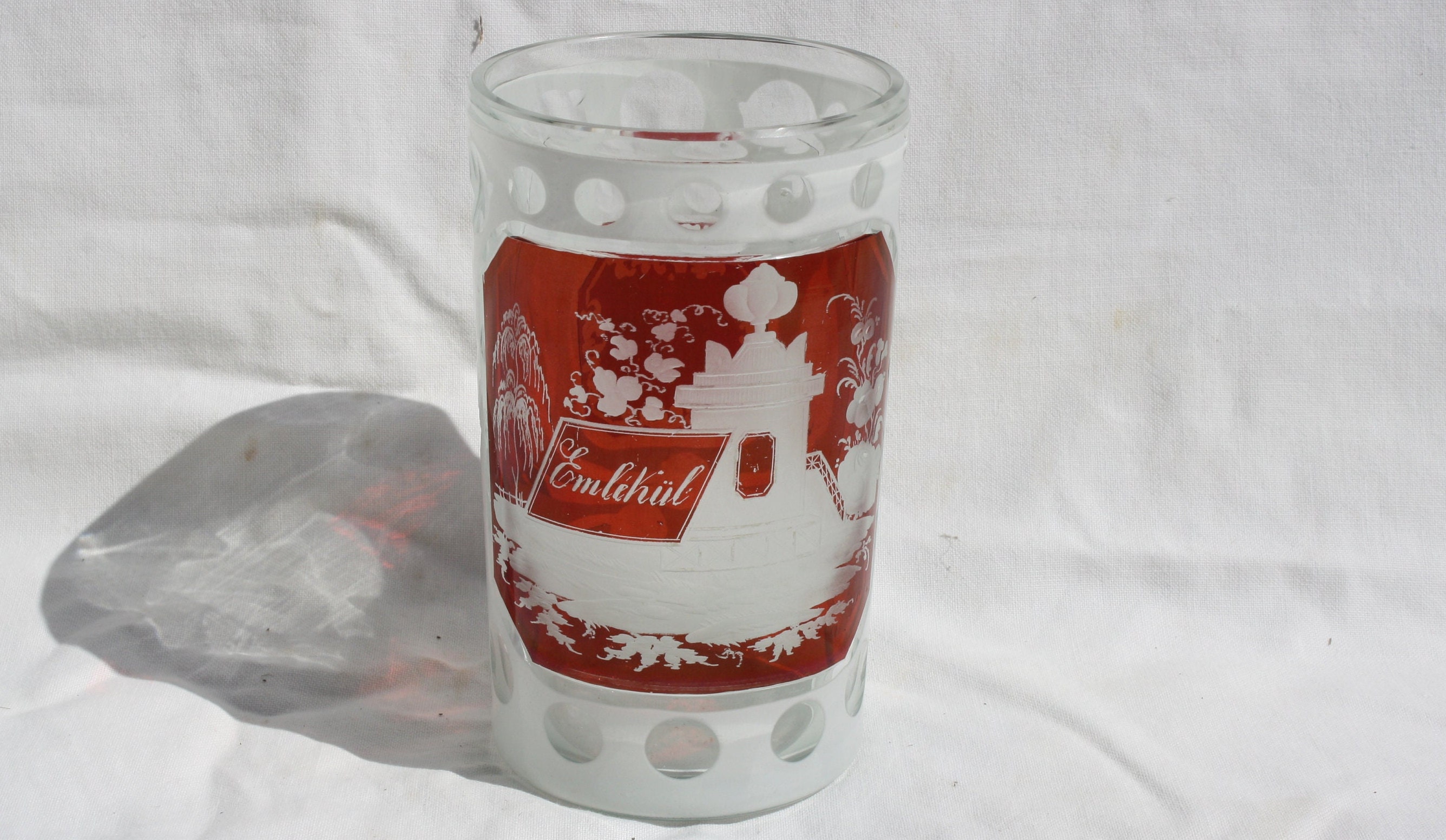 Antique 19th Century Memorial Glass, Hungary Traditional Rare Glass ...