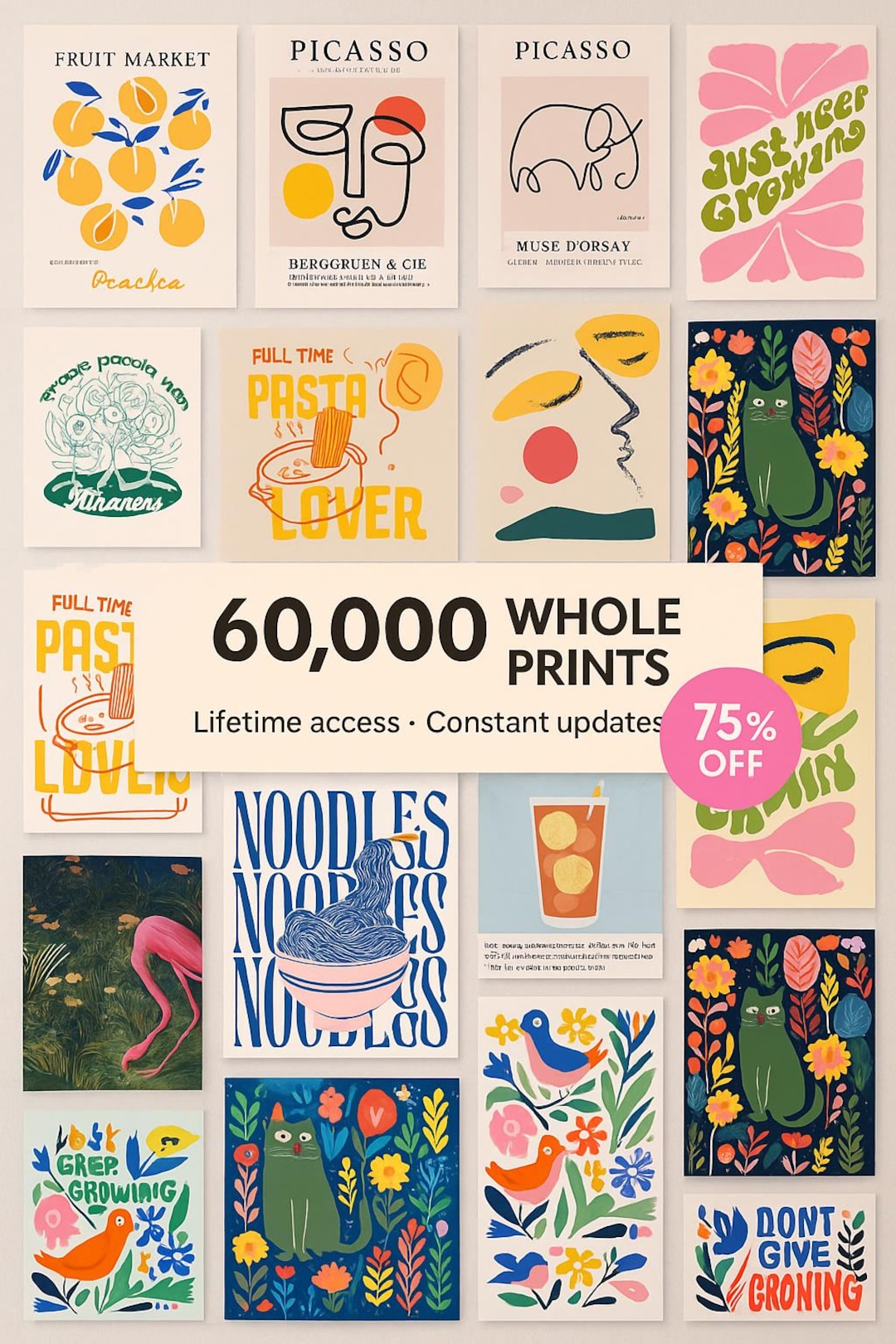 60,000 Digital Wall Art Bundle | Vintage, Abstract & Modern Printable ...