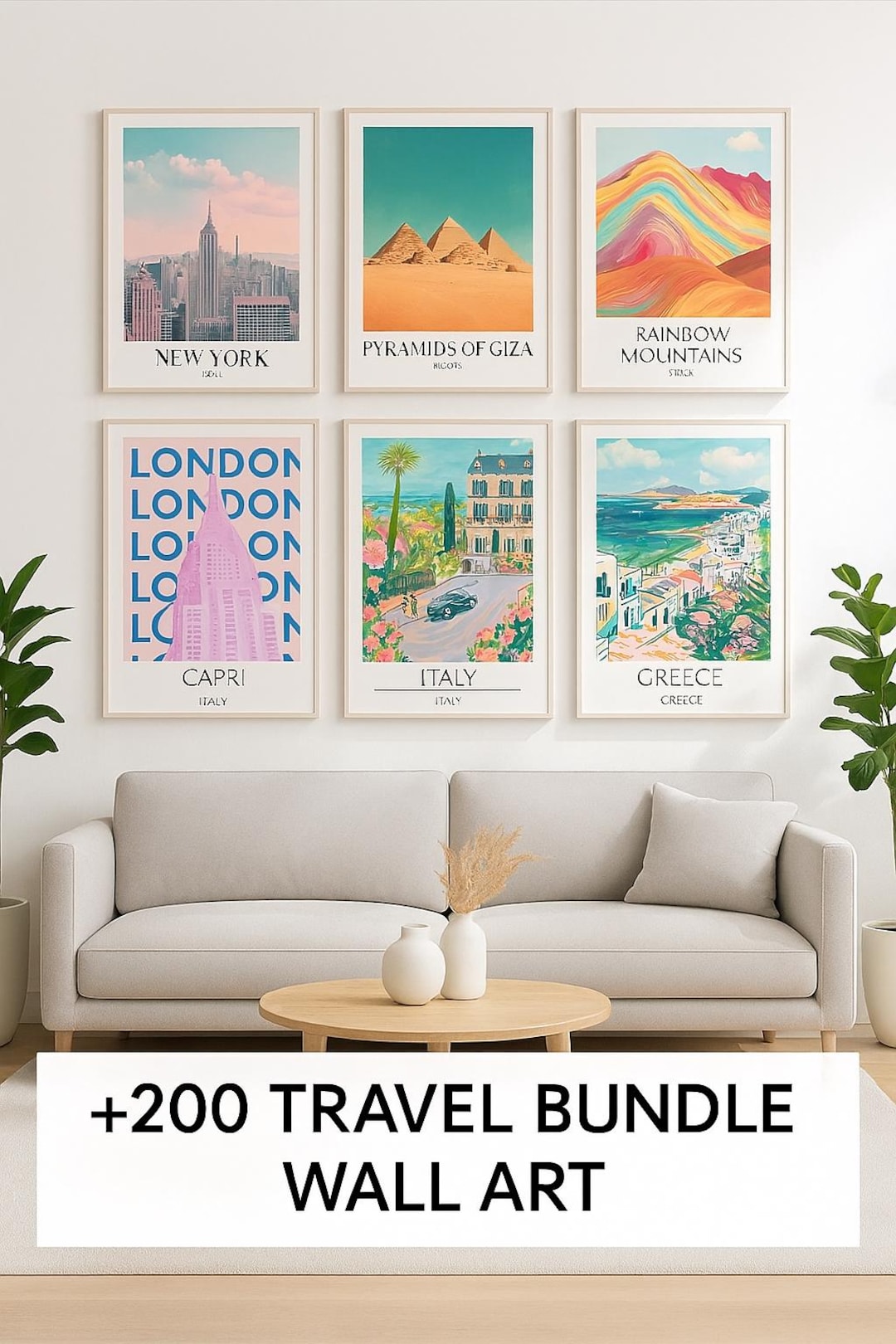 200 Travel Wall Art Prints Bundle | Modern & Realistic World ...