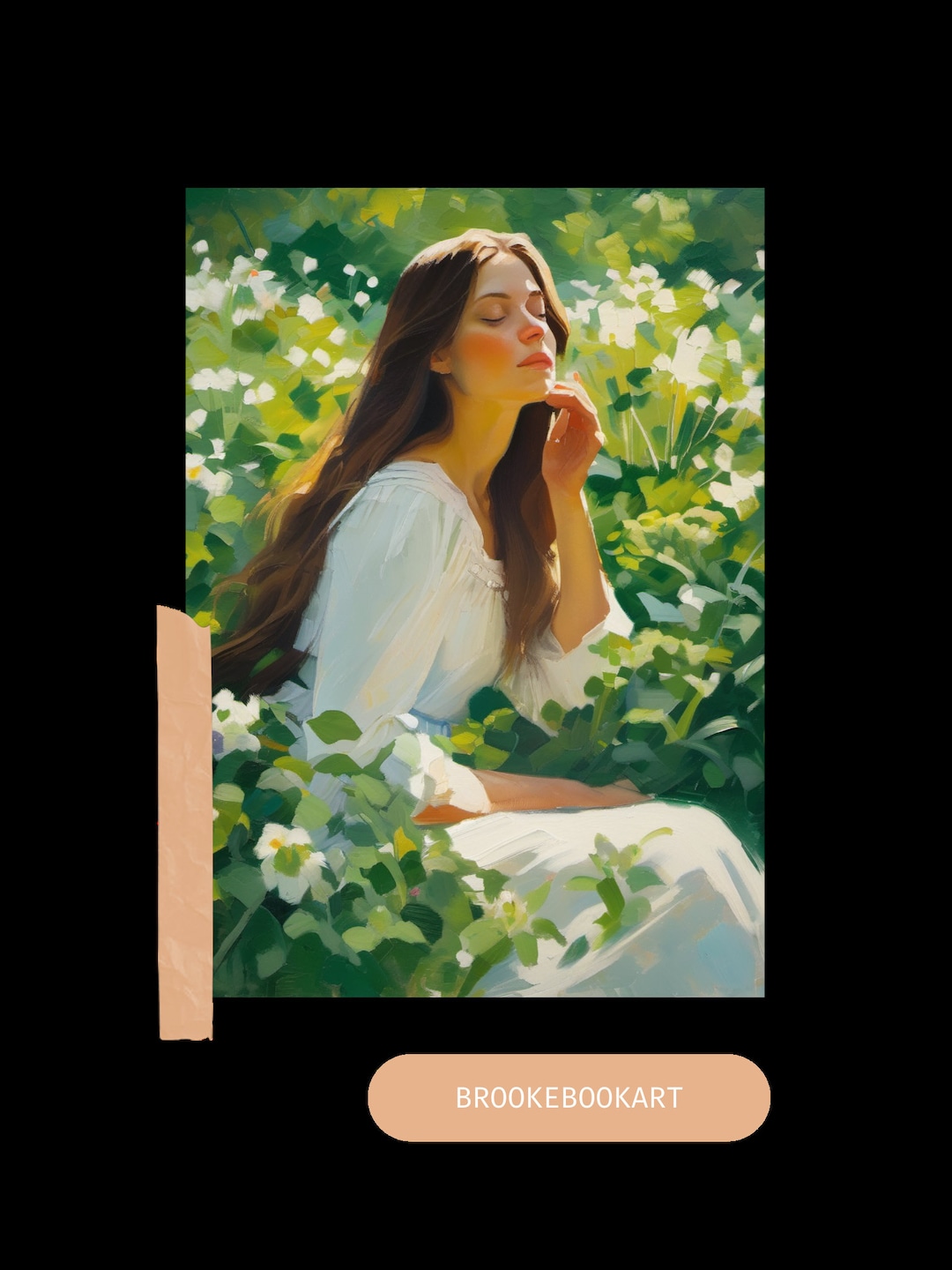 Beautiful Lady Painting Oil Painting Home Decor Woman With Brown Hair ...