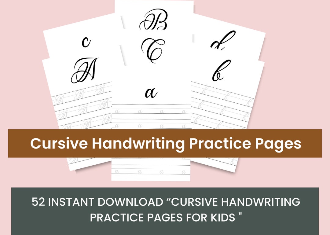 Printable Cursive Handwriting Practice Pages for Middle School Kids and ...