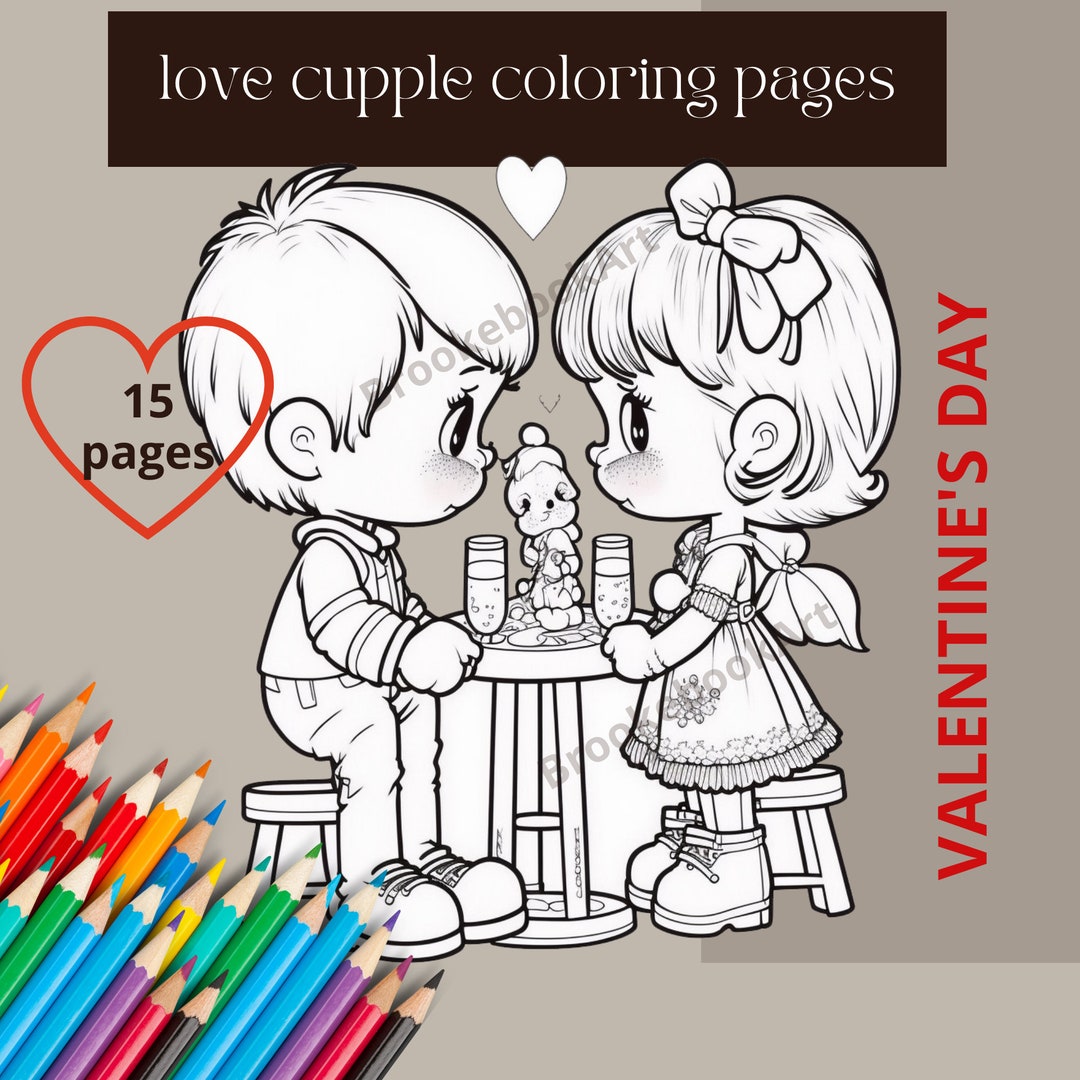 Kawaii Valentine Coloring Pages 16 Couple Coloring Pages for Adults ...