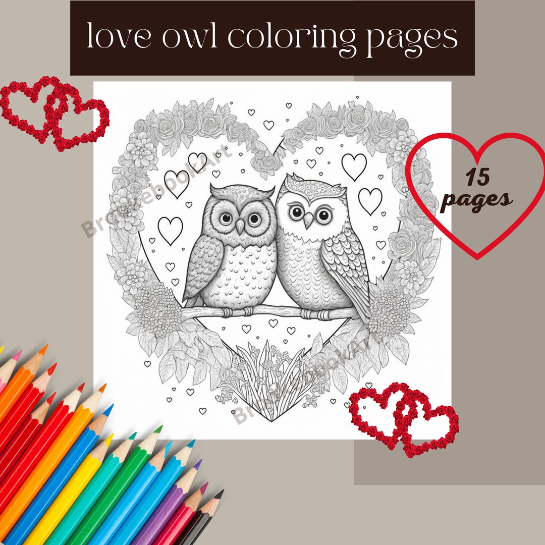 Owl Coloring Pages Valentines Coloring Pages Love Owl Coloring Pages ...