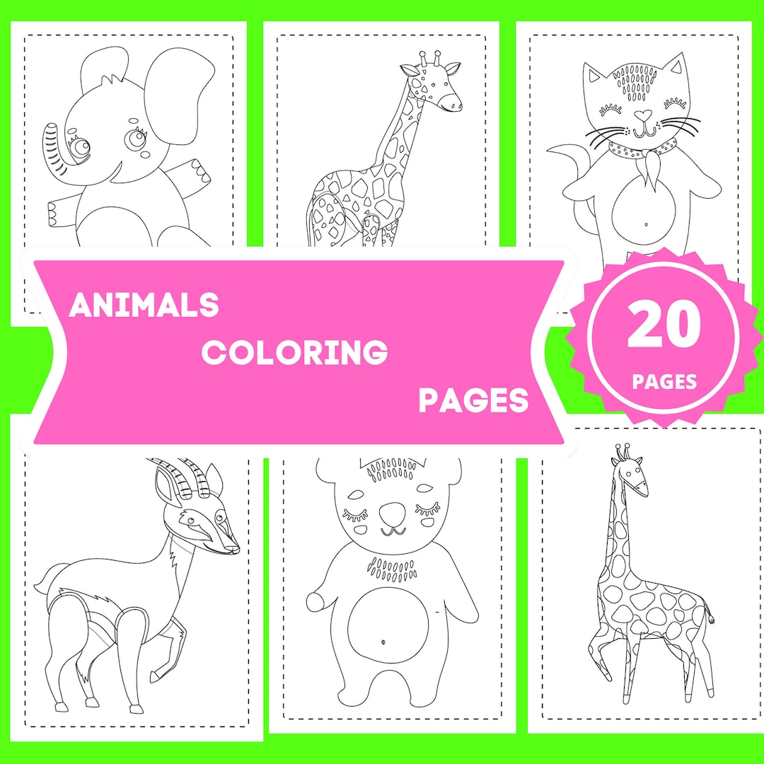 Printable Animal Coloring Pages for Kids Toddlers and - Etsy