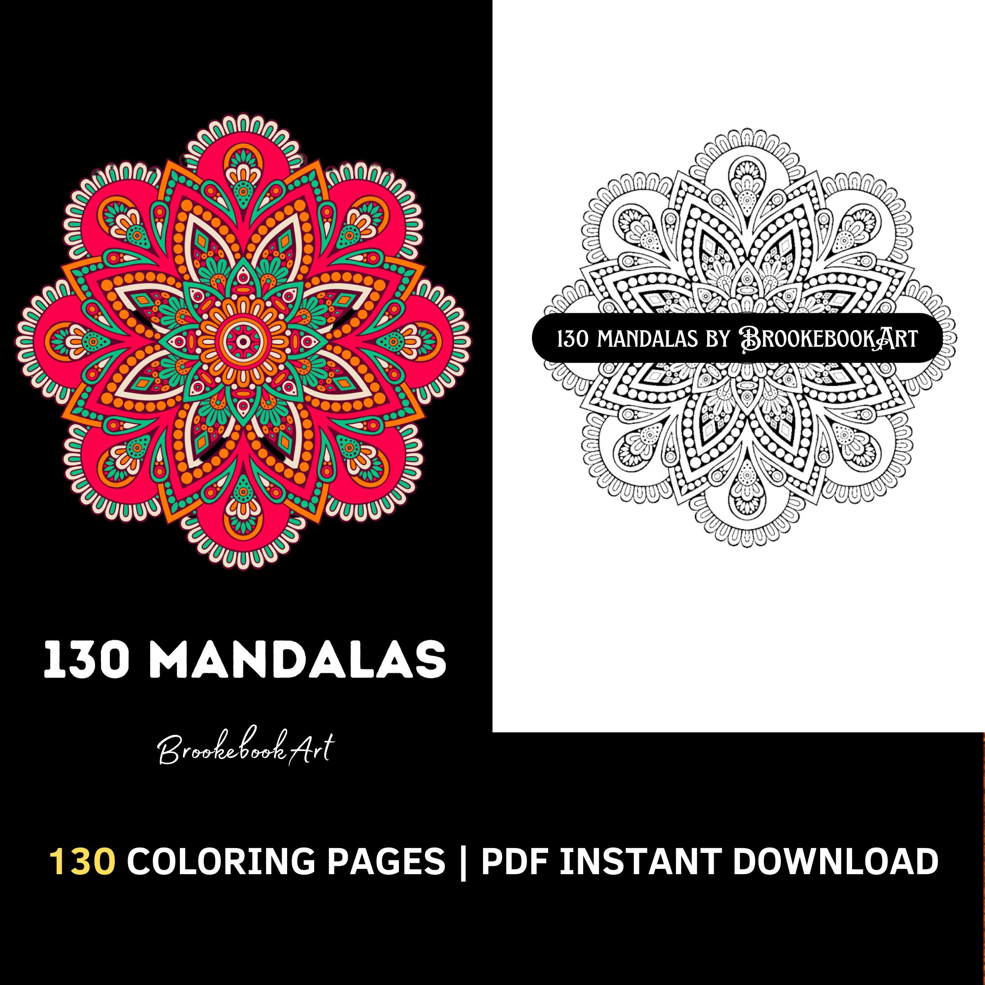 Mandala Coloring Pages: 130 Mandalas Adult Coloring Book by ...