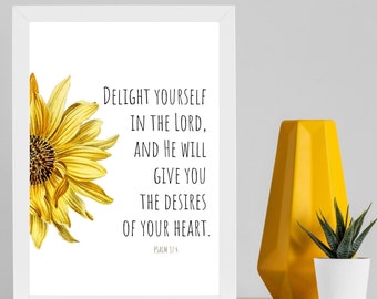 Delight Yourself in the Lord Premium Matte Poster With Hanger Bible ...