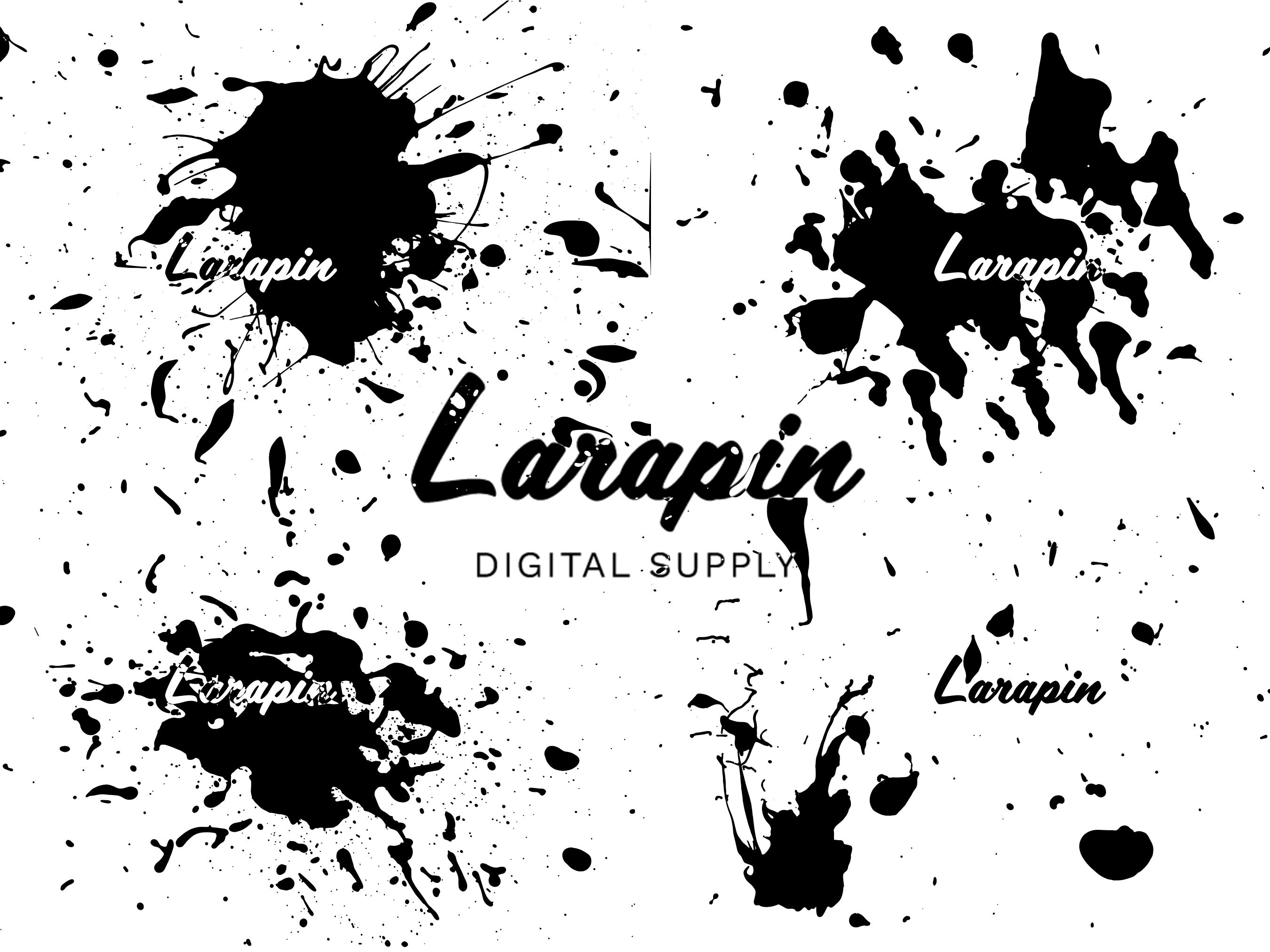 Paint Splatter Decal 15 Pack, Includes Illustrator AI, Svg, Png, Pdf ...