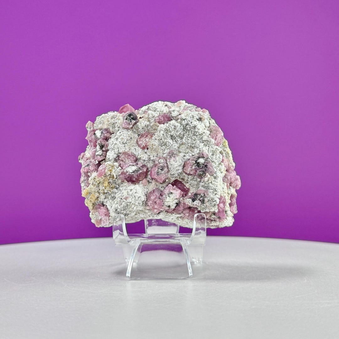 Pink Garnet Specimen (mexico) (includes Acrylic Stand) - Etsy
