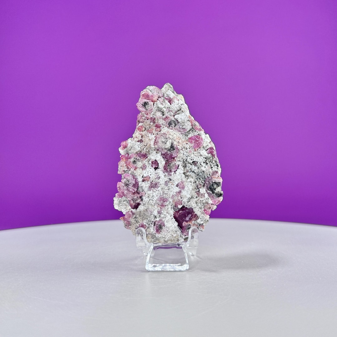 Pink Garnet Specimen (mexico) (includes Acrylic Stand) - Etsy