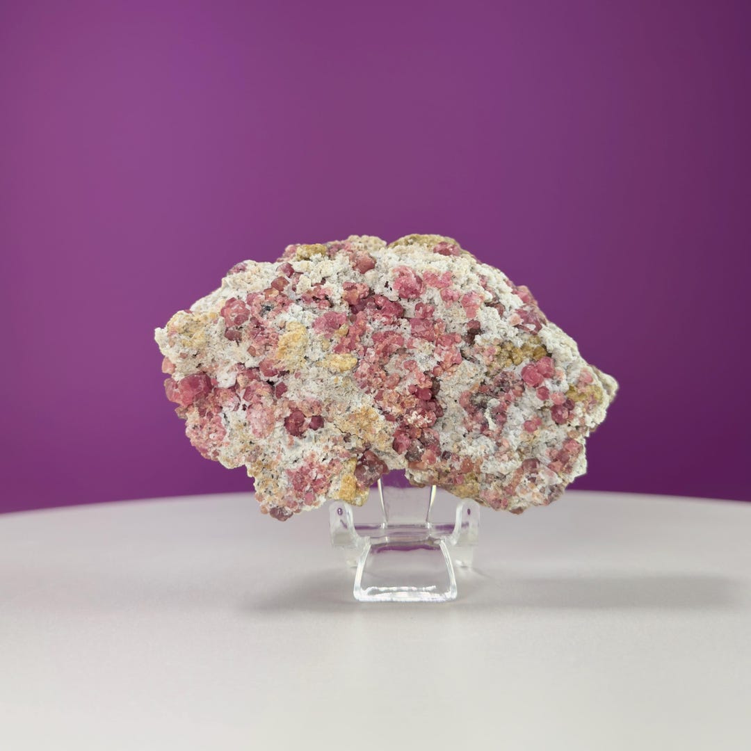 Pink Garnet Specimen (mexico) (includes Acrylic Stand) - Etsy