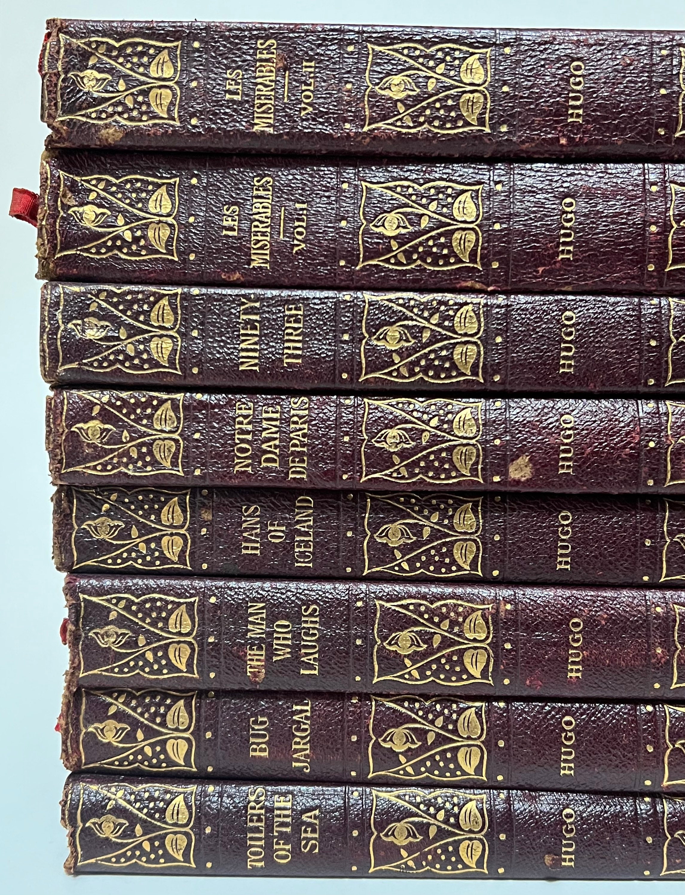 Victor Hugo Set of Eight Antique Leather Books Les - Etsy