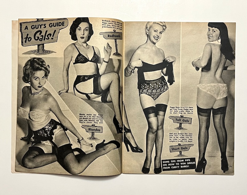Betty Page in Wink: A Whirl of Girls. February 1955 Issue - Etsy