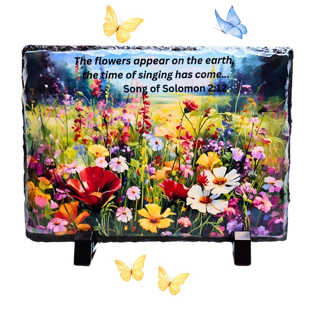 Floral Slate Sign Song of Solomon 2:12, Inspirational Gift - Etsy