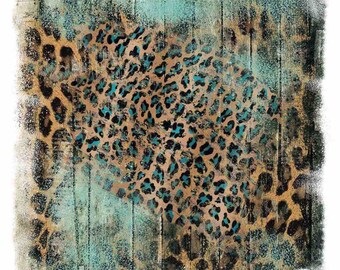 Distressed Leopard Background PNG Round Leopard Print - Etsy