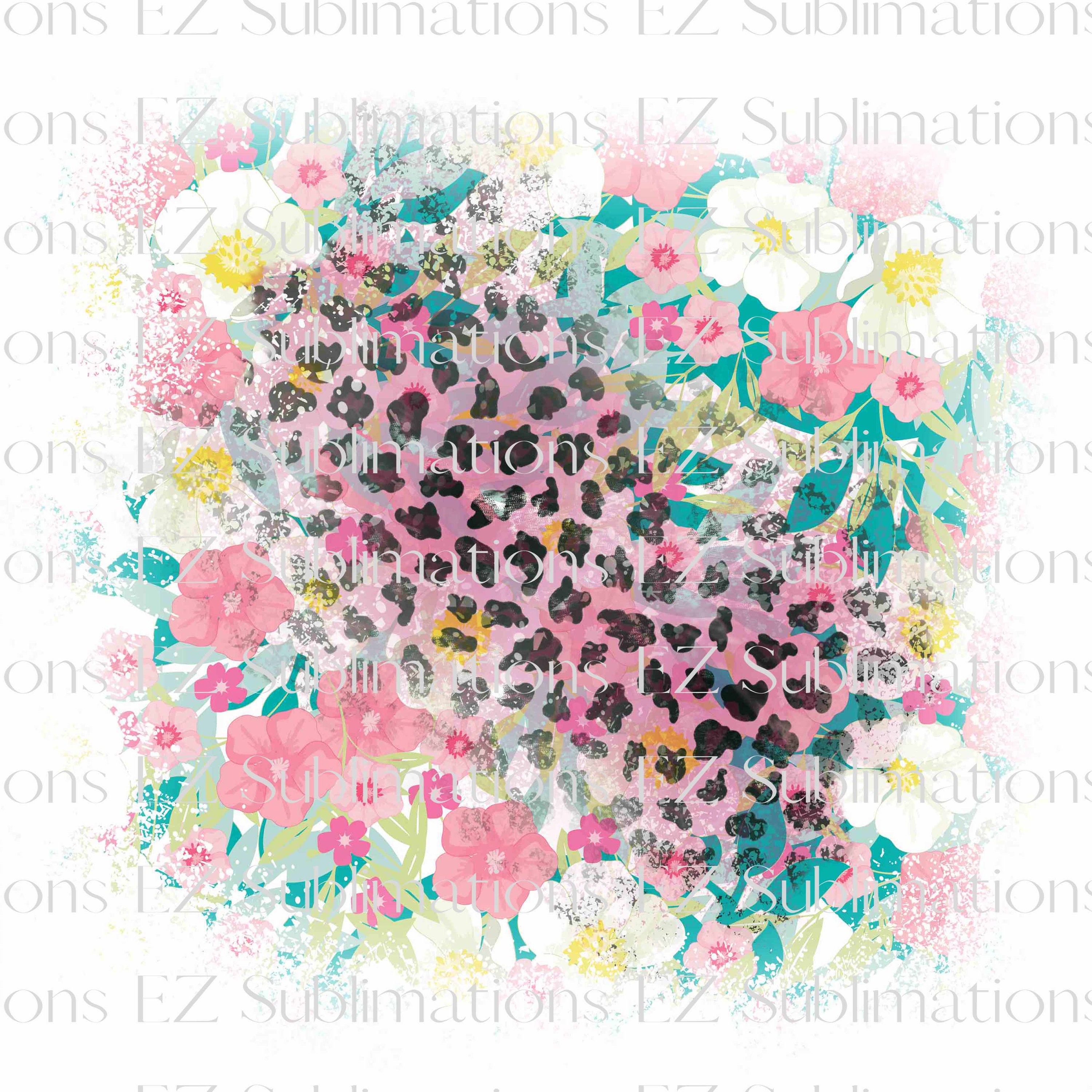 Pink Leopard Floral Background PNG, Distressed Leopard Print Grunge ...