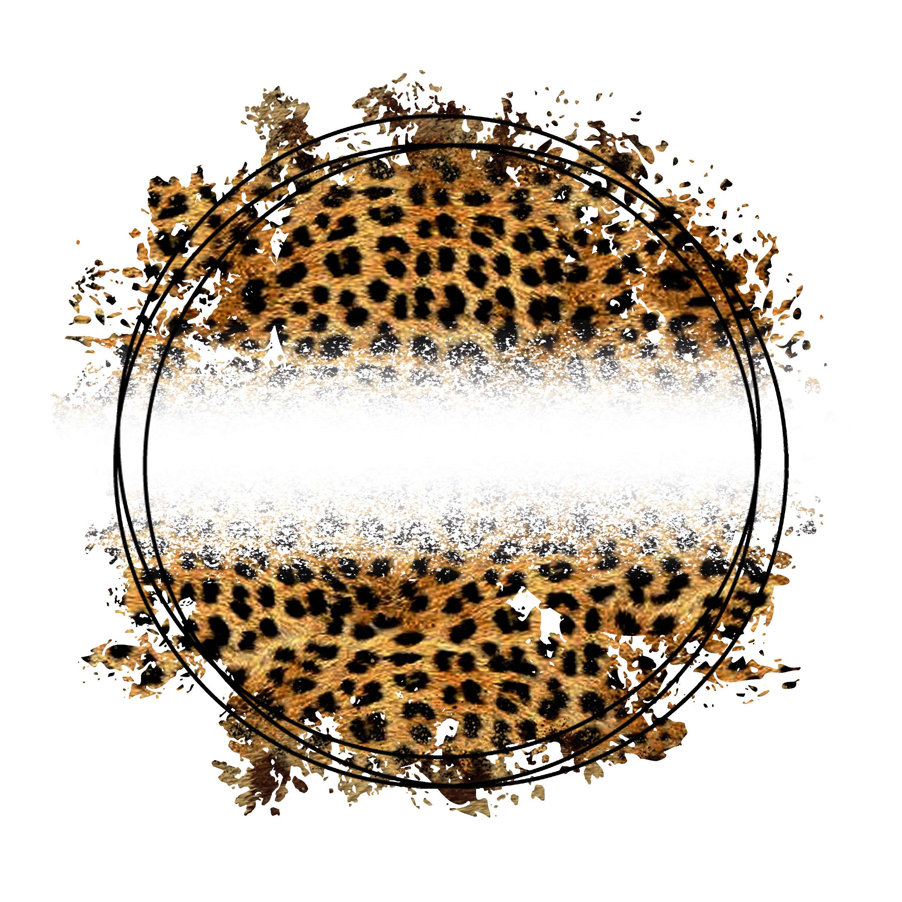 Bleach Paint Stroke Leopard Circle PNG Sublimation Design - Etsy