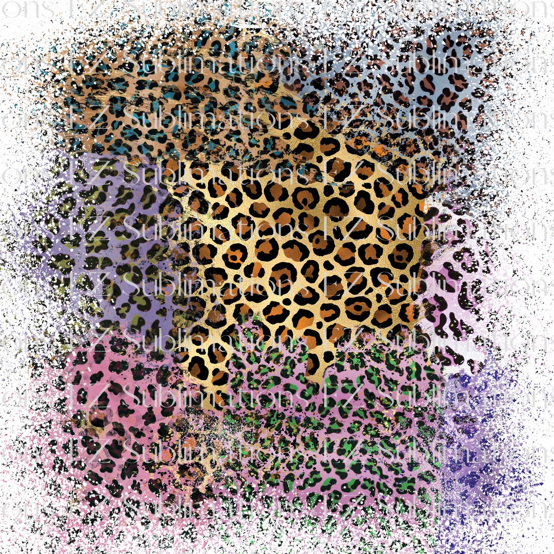 Leopard Print Multi-color Background, Grunge Distressed PNG, Backsplash ...