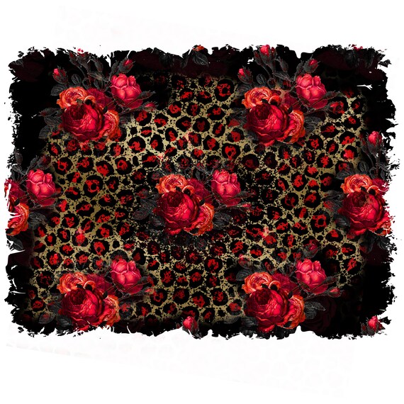 Dark Rose Leopard Print Background Grunge Distressed PNG - Etsy