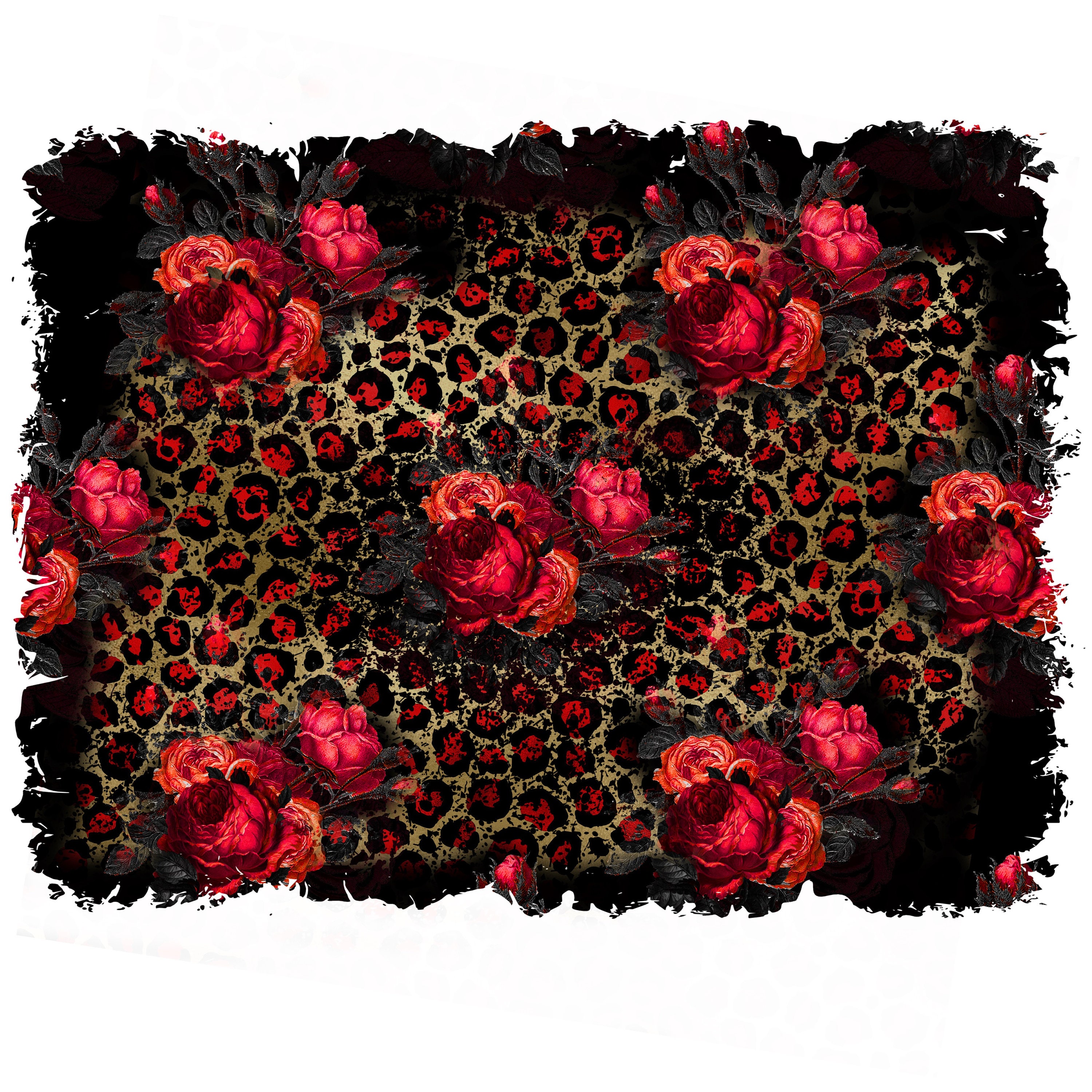 Dark Rose Leopard Print Background Grunge Distressed PNG - Etsy