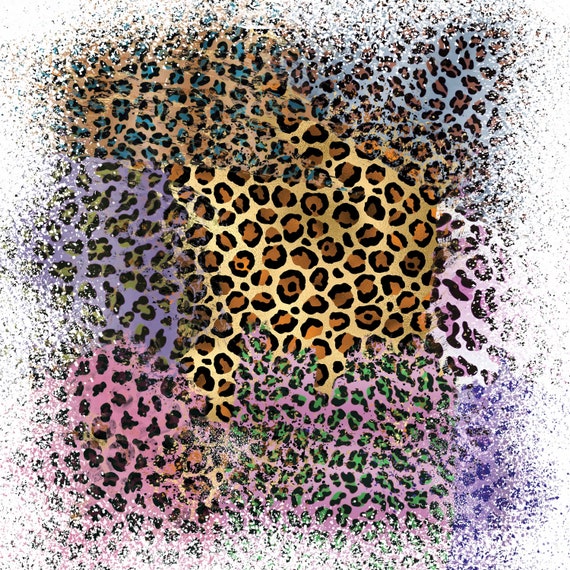 Leopard Print Multi-color Background Grunge Distressed PNG - Etsy