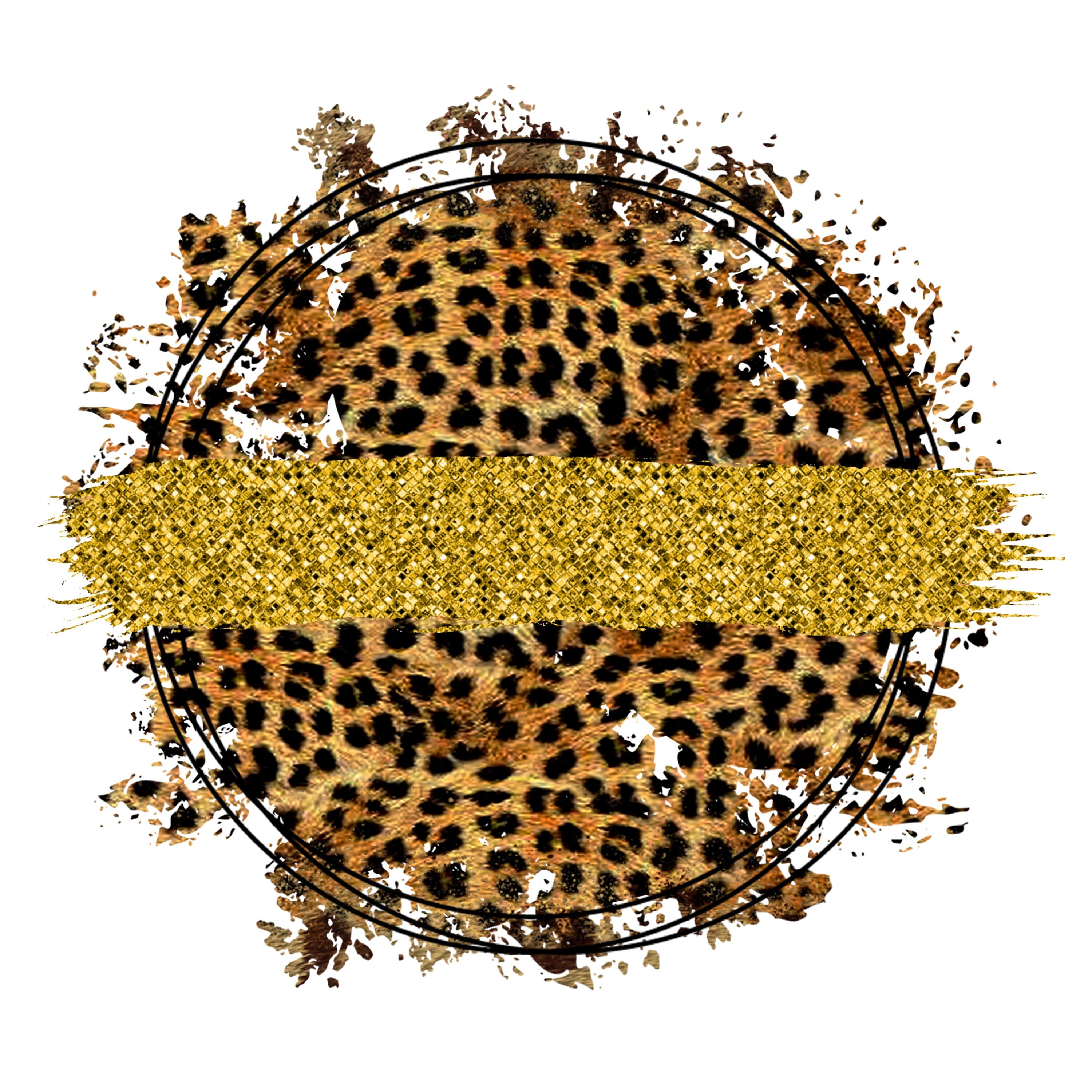 Gold Glitter Cheetah Leopard Circle PNG Sublimation Design - Etsy