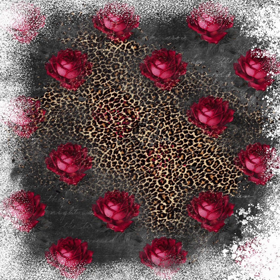 Distressed Rose Cheetah Print Background, Grunge Leopard Distressed PNG ...