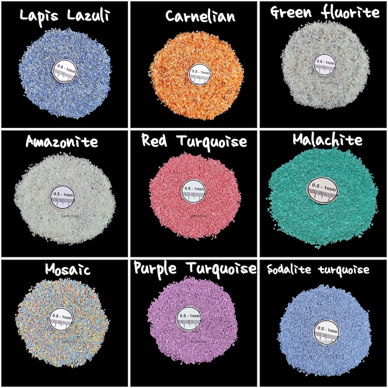 99+ Gemstone Crushed Coarse Powder 0.5-1mm Great for Woodworking Ring ...