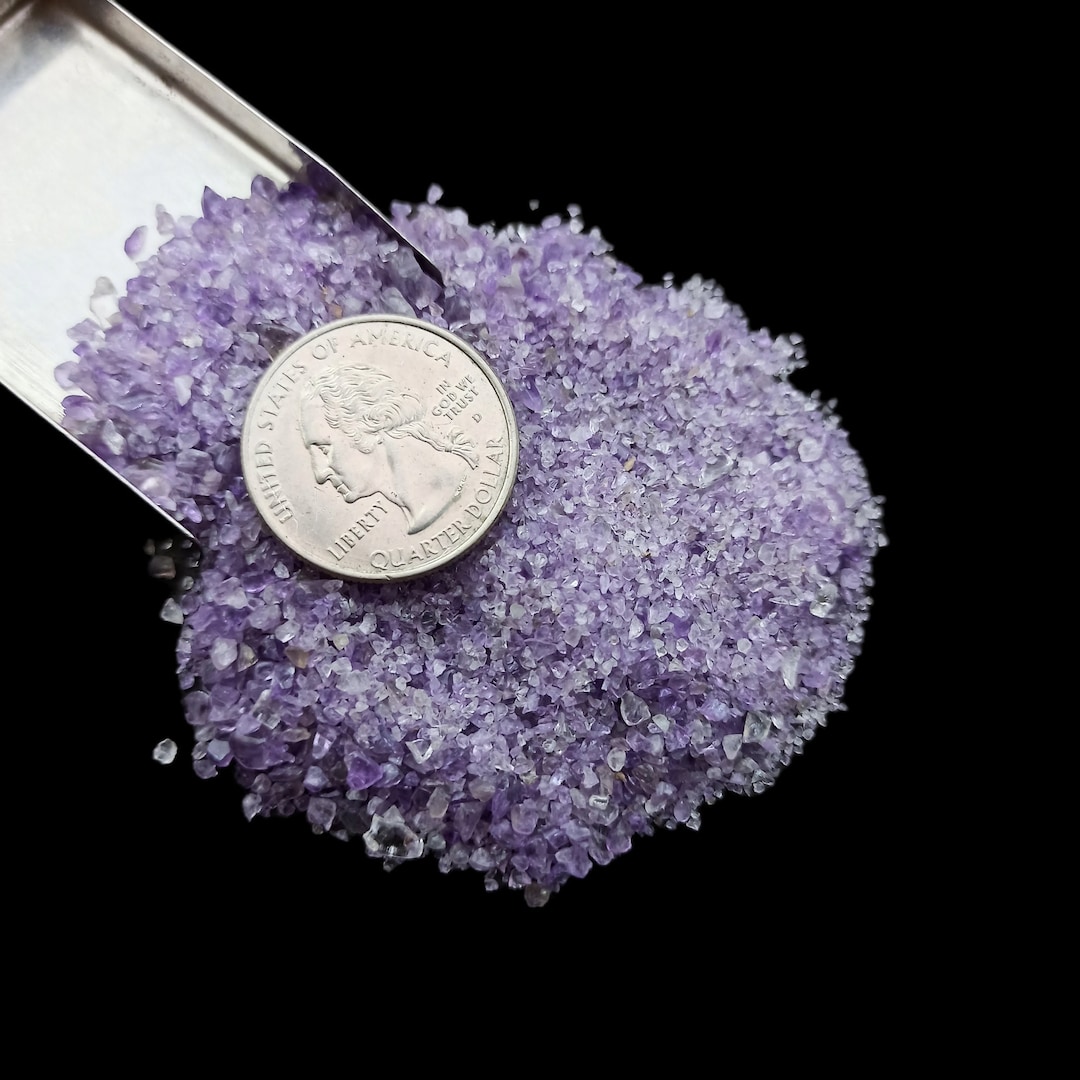 Amethyst Crushed Raw Stone Powder, 1-3mm Amethyst Powder, Healing ...