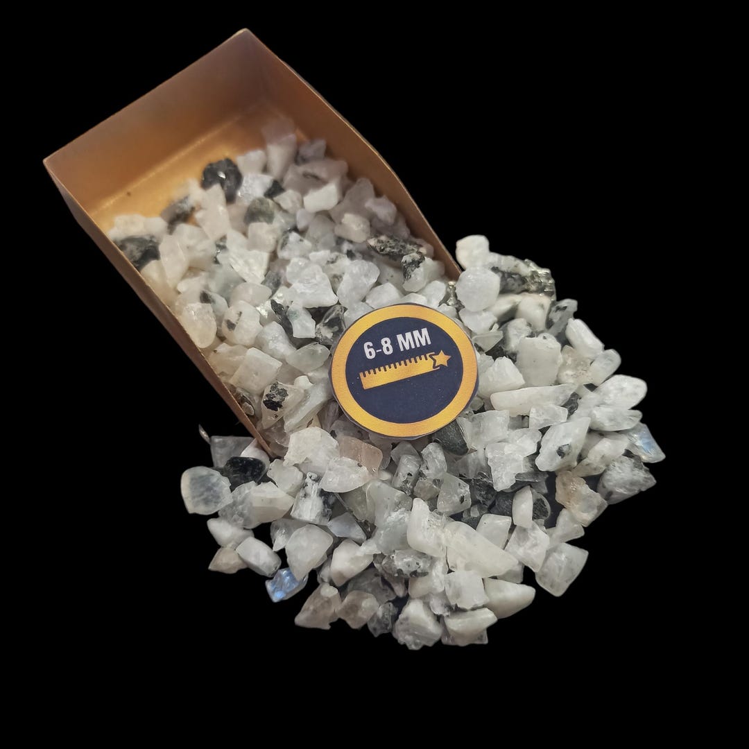 Moonstone Coarse Natural Crushed Raw Gemstone 6-8mm for House Art ...