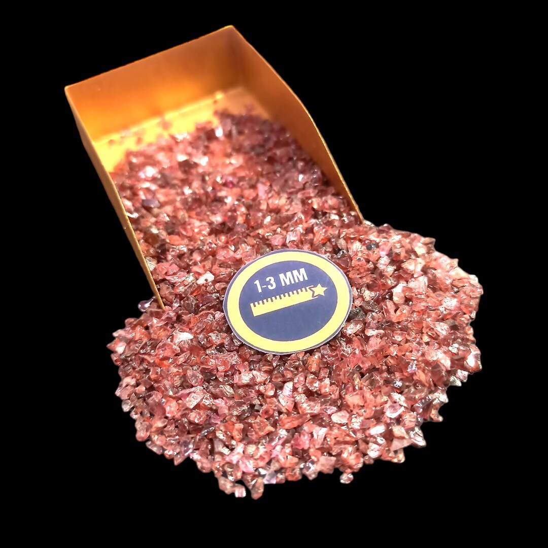 Sparkling Garnet Crushed Raw Stone Powder, 1-3mm Garnet Powder, Healing ...