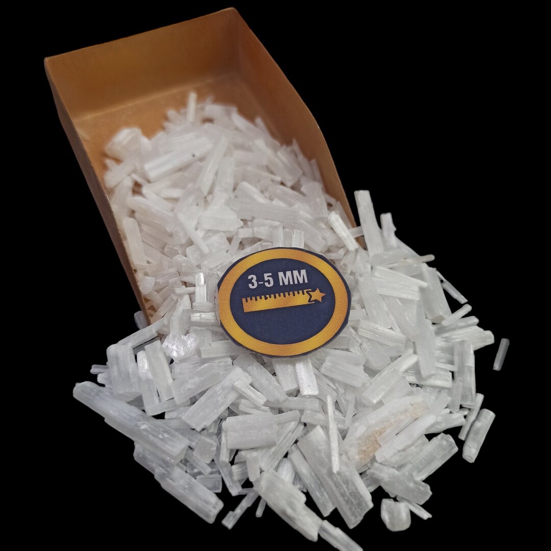 Natural Gemstone Coarse Crushed Selenite 3-5mm Elegant Jewelry Gift ...