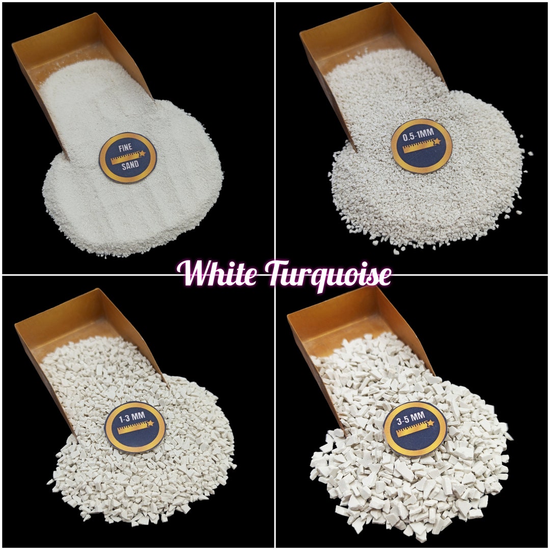 White Turquoise Crushed Raw Stone Powder, Fine Turquoise Powder, White ...